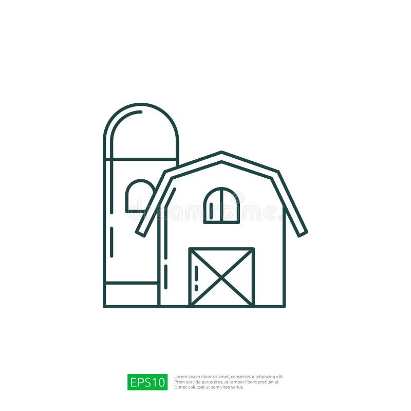 Farm Barn Building. Farming Icon Stock Vector - Illustration of ...