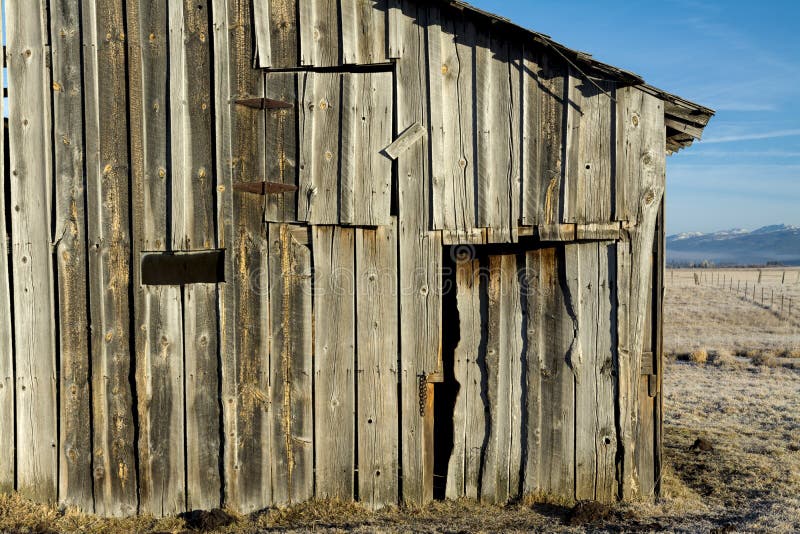 Farm Barn in the Country with Mountains Stock Photo - Image of nails ...