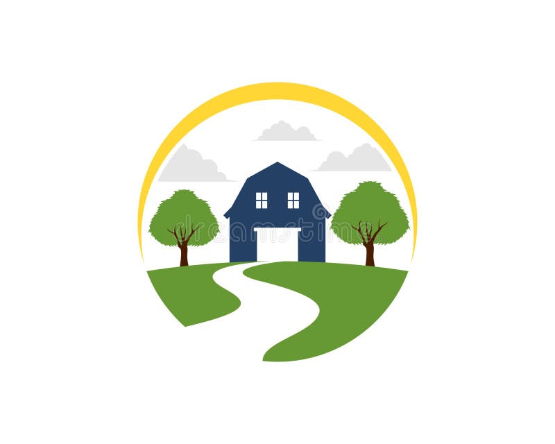 Barn Farm Inside the Compass Logo Stock Illustration - Illustration of ...
