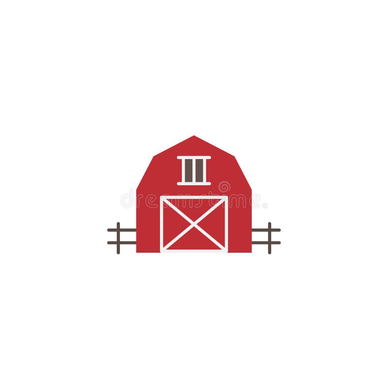Farm Barn Vector Icon Symbol Isolated On White Background Stock Vector Illustration Of