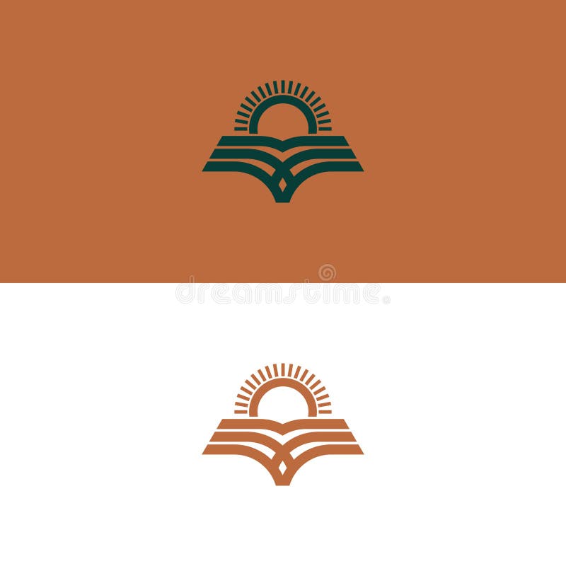 Farm Book Field Sun Logo Icon Illustration Stock Vector - Illustration ...