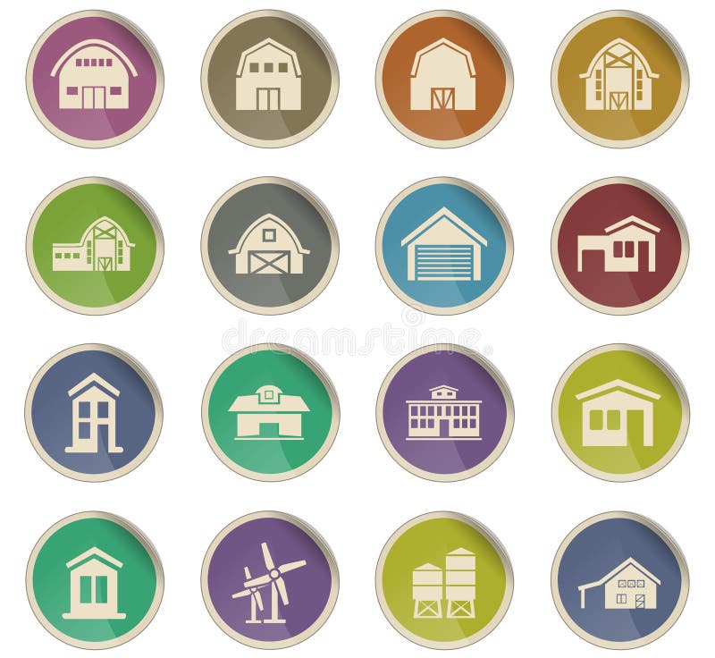 Farm building icon set stock vector. Illustration of icon - 123534729