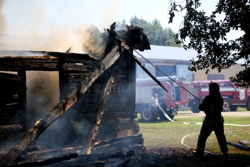 Firefighters Burning Farm House Stock Photos - Free & Royalty-Free ...