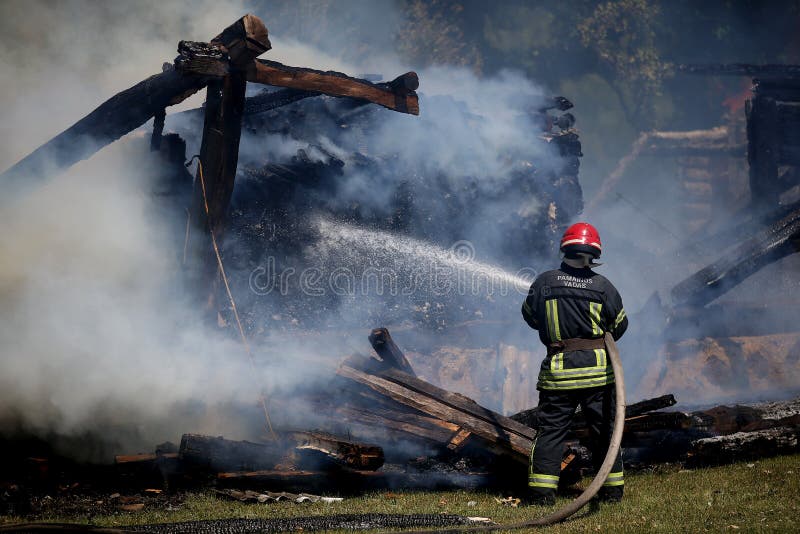 The Farm Building in Kedainiai District is Burning 28 06 2017 Editorial ...