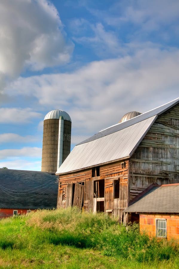 Farm Buildings stock photo. Image of rustic, group, clouds - 17042578