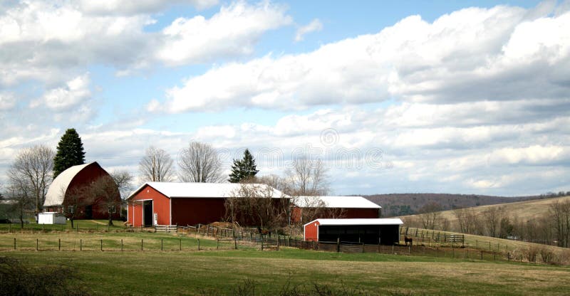 Farm Buildings & Fields Editorial Stock Photo - Image of environment ...