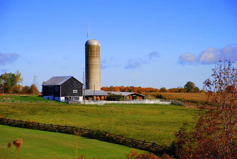 Farm in Canadian Countryside Stock Image - Image of green, farm: 13766087