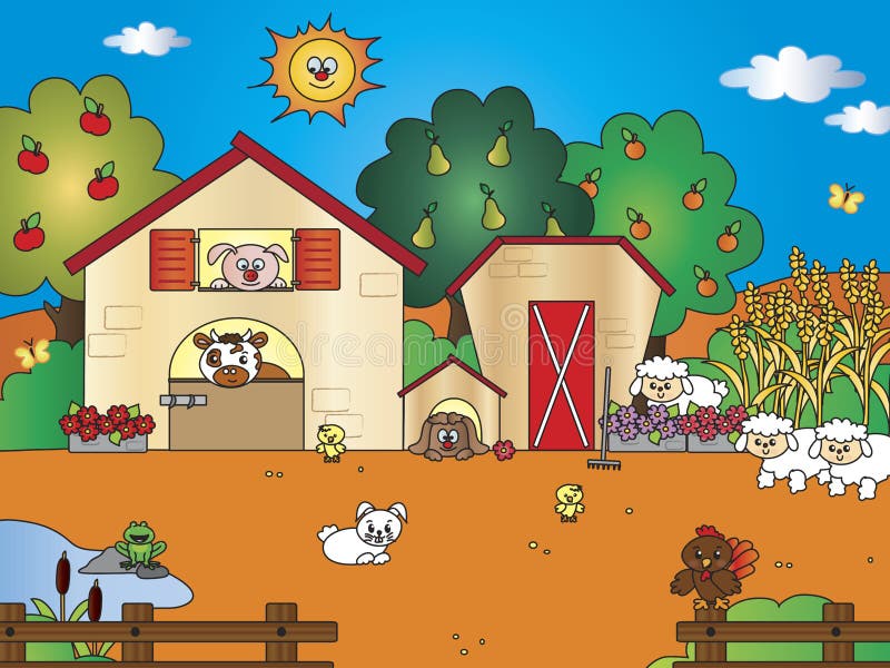 Farm cartoon stock illustration. Illustration of rural - 27142013