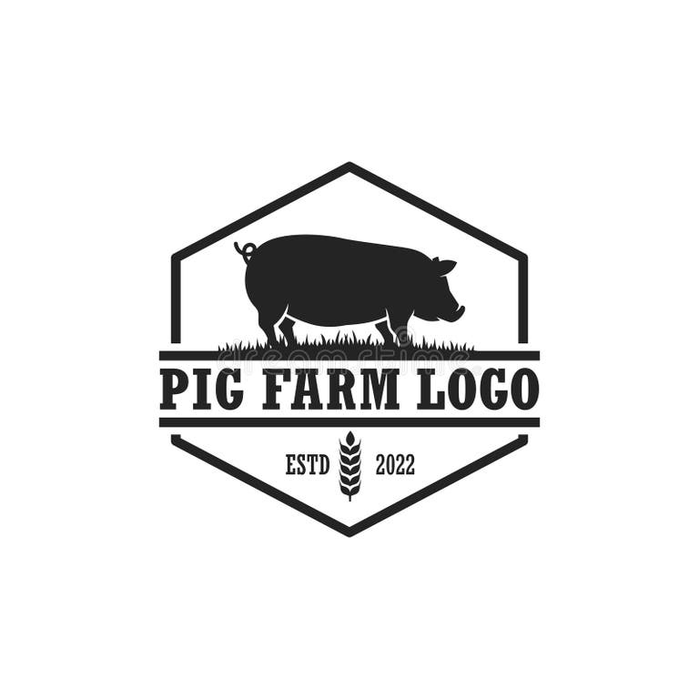 Pig farm logo design stock vector. Illustration of logo - 269169472