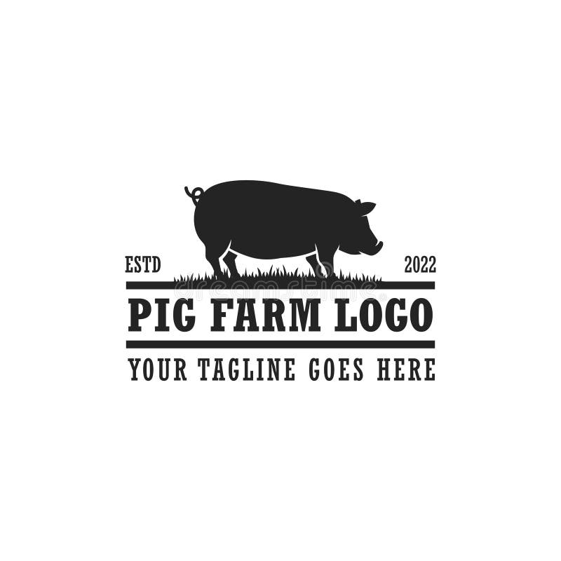 Pig farm logo design stock vector. Illustration of label - 269169474