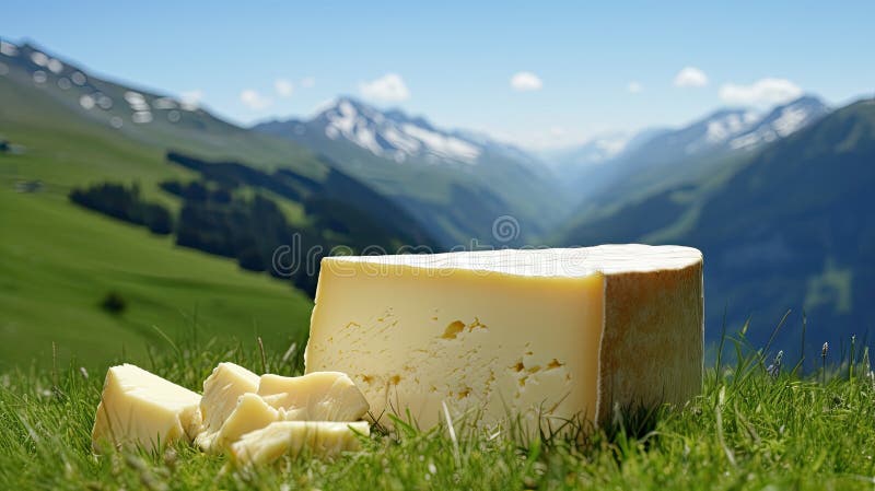 Farm Cheese, Alpine Background Stock Image - Image of organic, meal ...