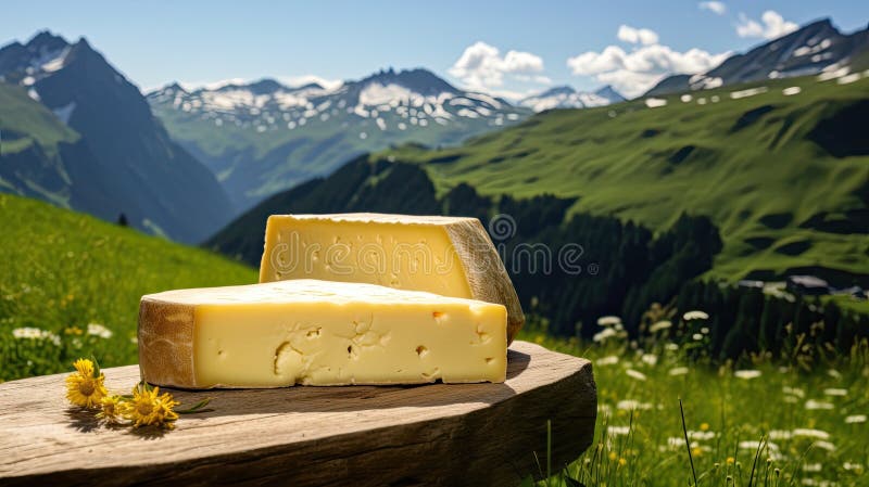 Farm Cheese, Alpine Background Stock Photo - Image of farm, organic ...