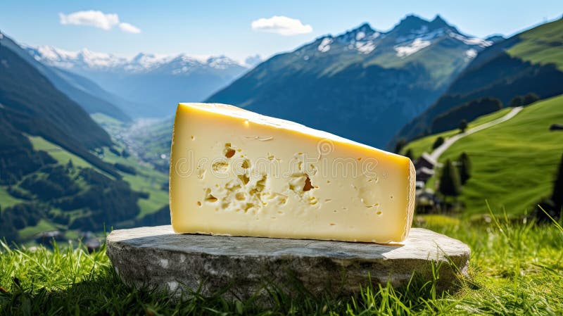 Farm Cheese, Alpine Background Stock Image - Image of yellow, meadow ...