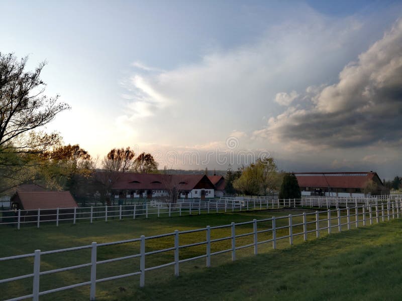 A Beautiful Farm and Clouds Stock Image - Image of evening, dusk: 255561525