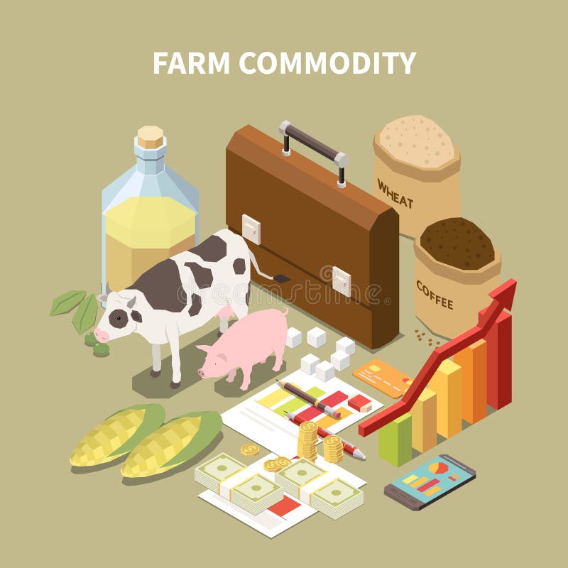 Farm Commodity Isometric Composition Stock Vector - Illustration of ...