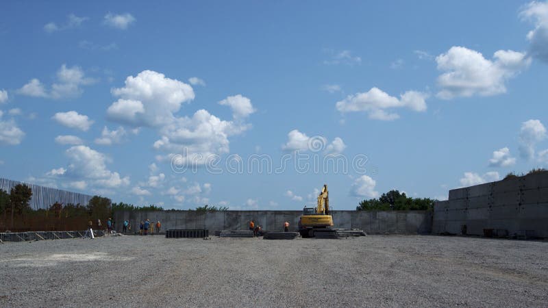 Farm Construction Process Construction Site. Building Modern ...