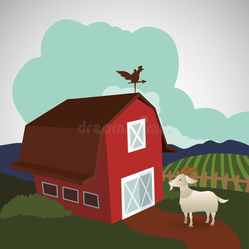 Farm Design. Stable Icon. Flat Illustration Stock Vector - Illustration ...