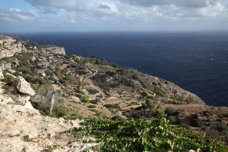 The farm on Dingli Cliff stock image. Image of cliffs - 34883139