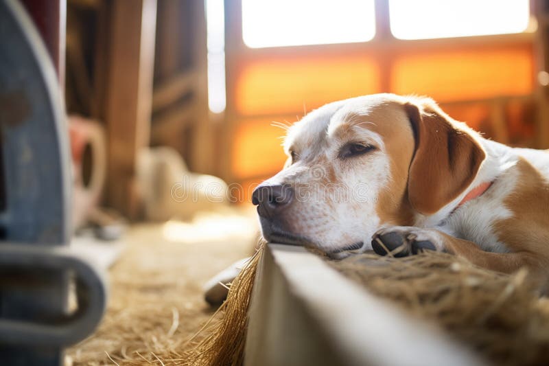 Farm Dog Lying in a Shady Spot Stock Illustration - Illustration of ...