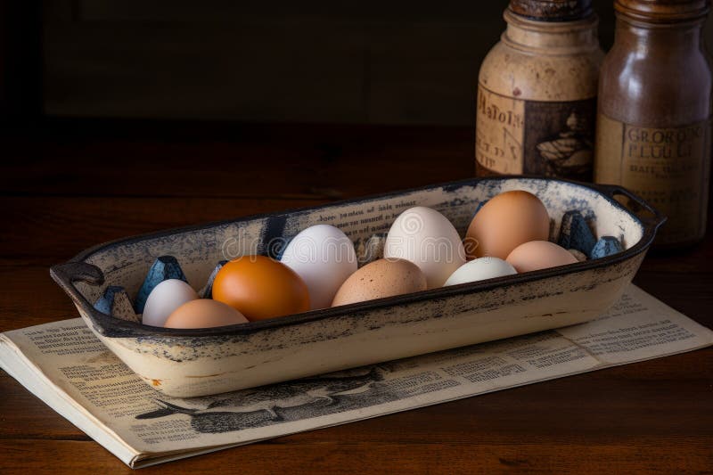 Farm Eggs - Table Tray Generative AI Stock Illustration - Illustration ...