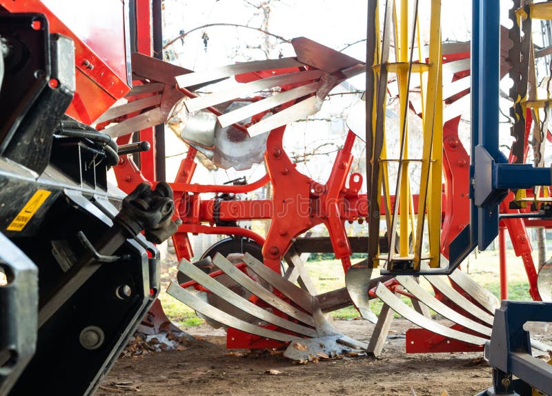 Farm Equipment Stored in a Shed Stock Image - Image of equipment, plow ...