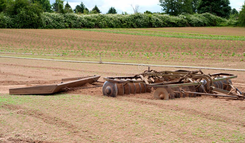 Farm Farm Equipment---a Disc and a Drift Board Stock Photo - Image of ...