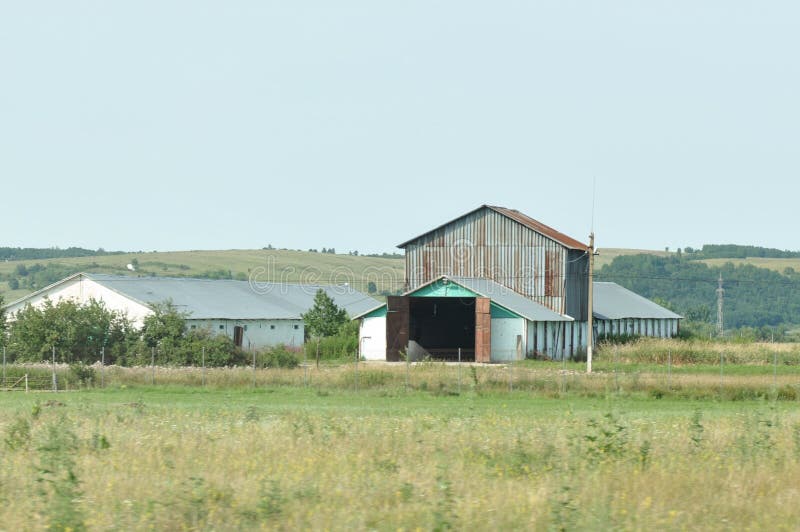 Farm with field stock photo. Image of green, cloud, access - 120583912