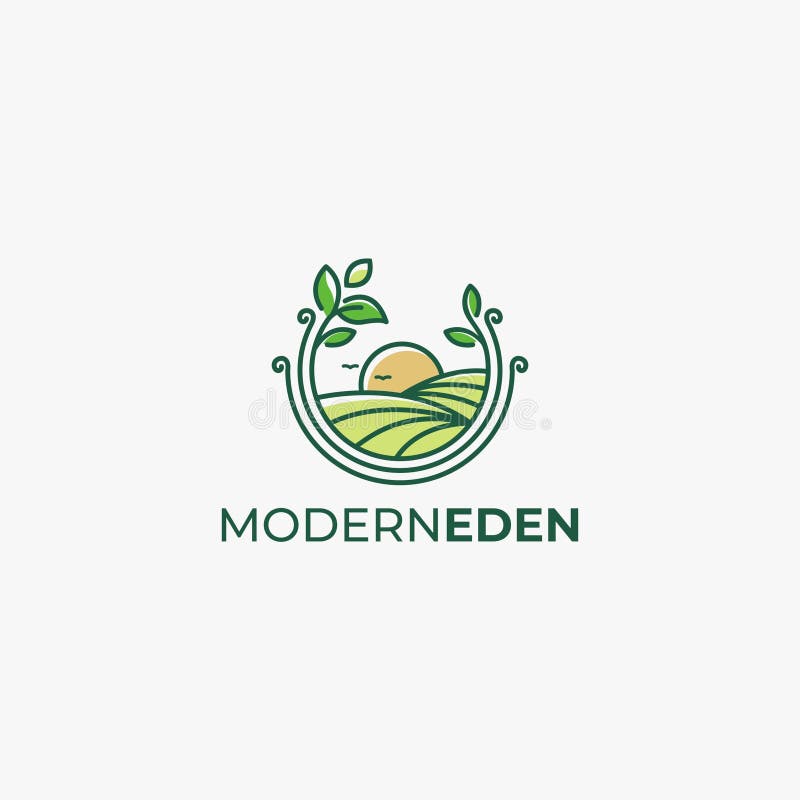 Farm Field Logo Design Vector Template Stock Vector - Illustration of ...