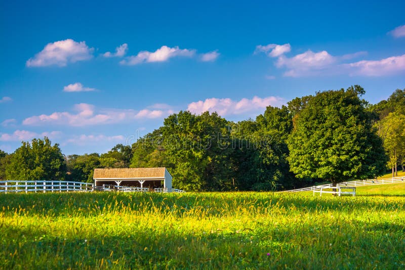 Farm Field and Stable in Howard County, Maryland Stock Image - Image of ...