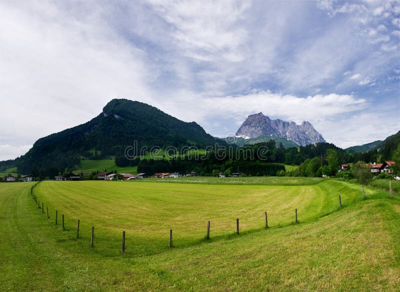 Farm field in Tirol stock image. Image of summer, village - 16490107