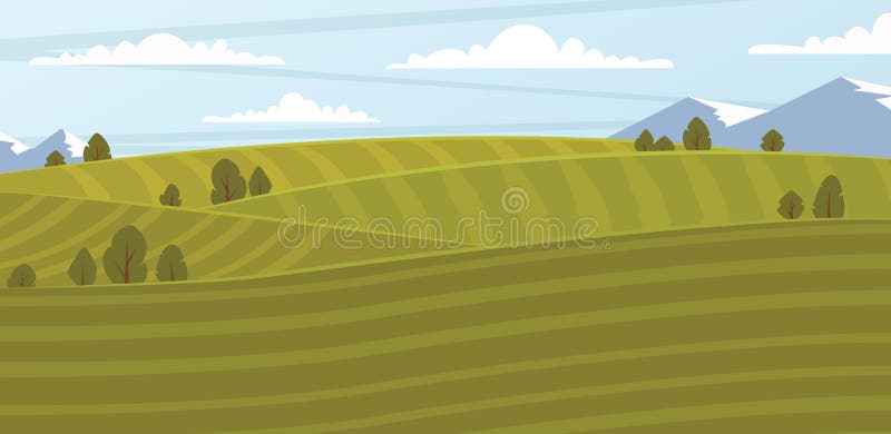 Farm Field, Vector Illustration Stock Vector - Illustration of ...