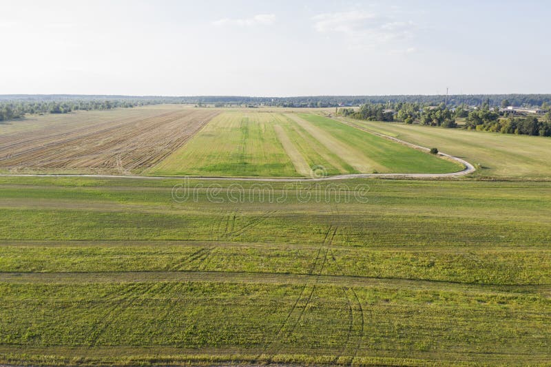 Farm Field, View from Above Stock Image - Image of green, grain: 178367517