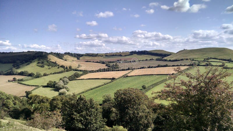 Farm Fields England Patchwork Farming Earth Stock Image - Image of land ...