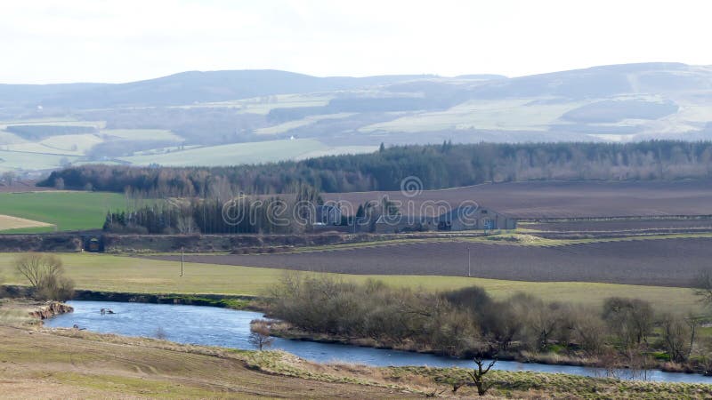 Farm, fields and river stock image. Image of front, land - 51922759