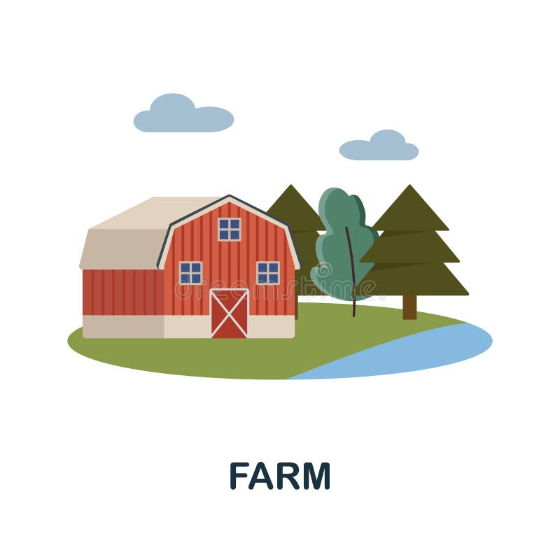 Farm Flat Icon. Colored Element Sign from Nature Collection. Flat Farm ...