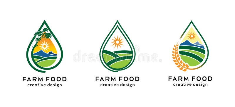 Farm Food Logo Design, Vector Food Source Illustration Stock ...