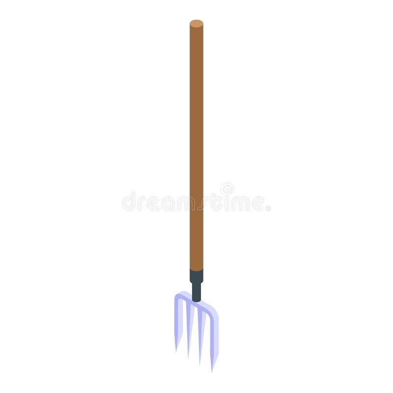 Farm Fork Icon Isometric Vector. Hay Bale Stock Illustration ...