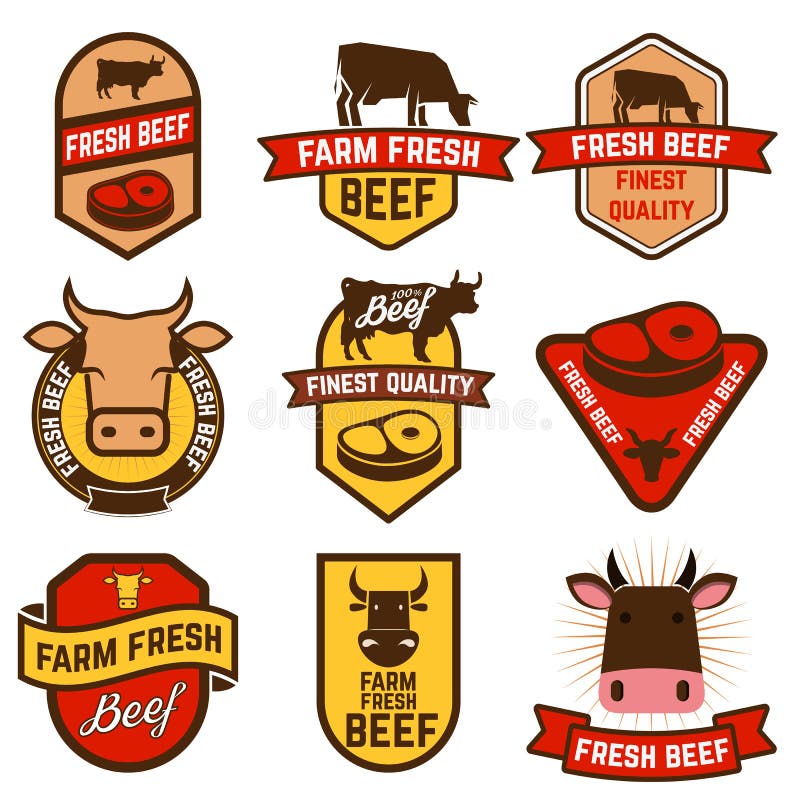 Farm fresh beef stock vector. Illustration of logo, fresh - 62377310