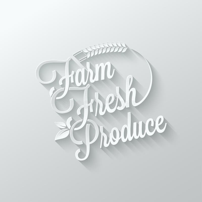 Farm Fresh Cut Paper Lettering Background Stock Illustration ...