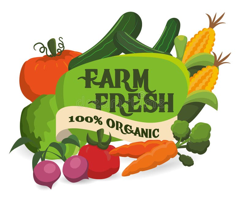 Farm fresh stock illustration. Illustration of menu, label - 50312727