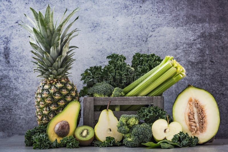 Farm Fresh Green Vegetables for Perfect Smoothie Stock Image - Image of ...