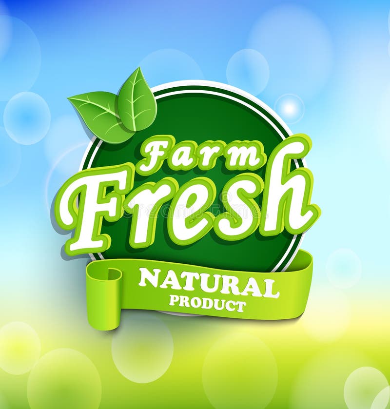 Farm Fresh, Organic Food Label. Stock Illustration - Illustration of ...