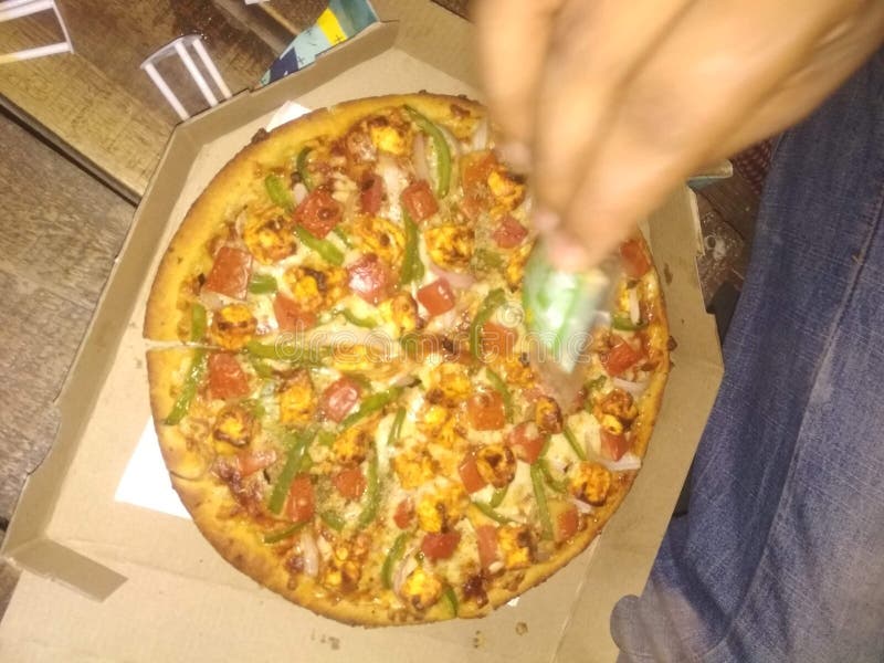 Farm fresh pezza stock photo. Image of entertainment - 171676834