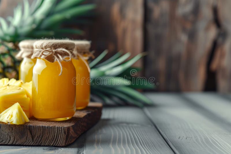Farm Fresh Pineapple Jam Jar with Copy Space. Stock Illustration ...