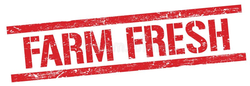 FARM FRESH Text on Red Grungy Rectangle Stamp Stock Illustration ...