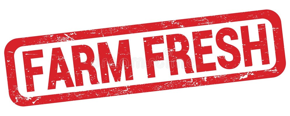 FARM FRESH Text Written on Red Rectangle Stamp Stock Photo - Image of ...