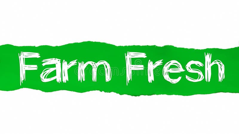Farm Fresh Text Written Under Green Torn Paper Stock Photo - Image of ...