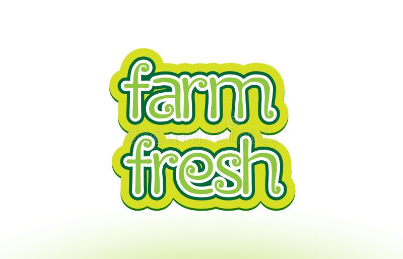 Farm Fresh Green Leaf Word Text Logo Icon Typography Stock Vector ...