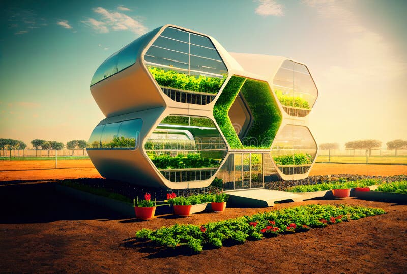 Farm of the Future for Growing Vegetables Fruits and Flowers Stock ...