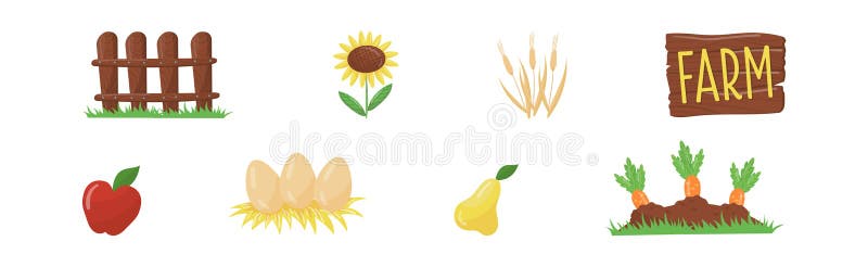 Farm and Garden Items and Object Vector Set Stock Illustration ...